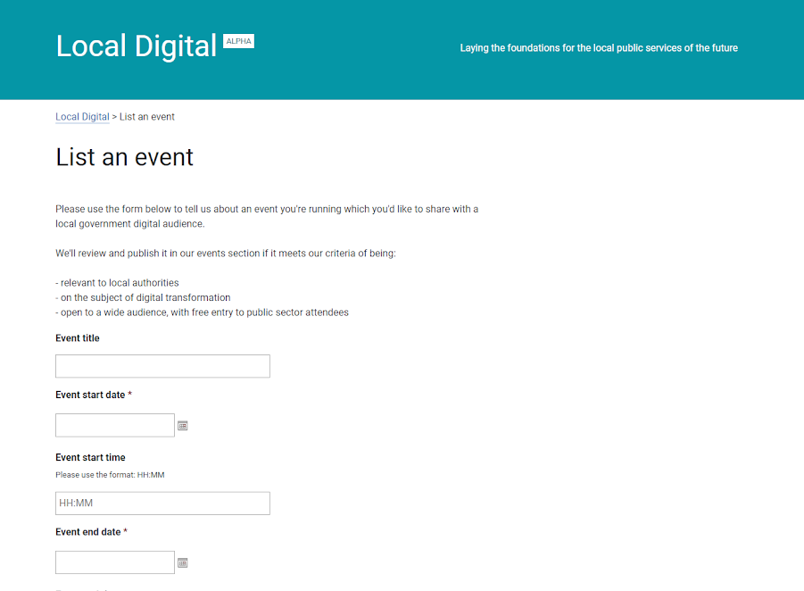 Helping local government to share events – MHCLG Digital
